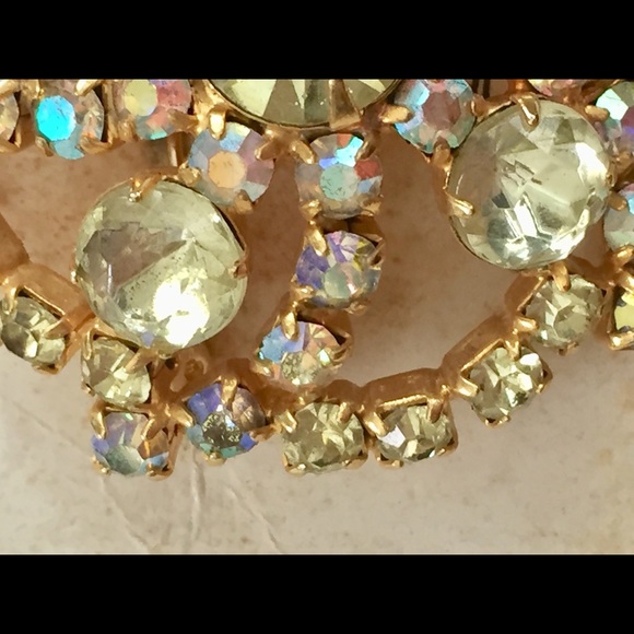 Vintage | Jewelry | Vintage Old Stock Yellow Rhinestone Brooch | Poshmark